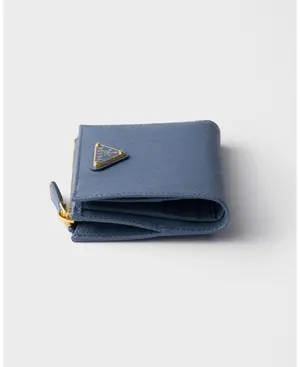 Prada Small Saffiano Leather Wallet - Blue