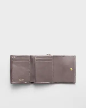 Prada Small Leather Wallet - Grey