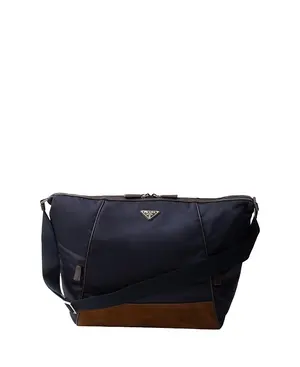 Prada Re-nylon And Leather Shoulder Bag - Blue