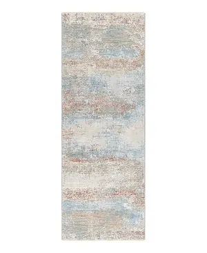 Livabliss Brunswick Bwk-2327 Runner Area Rug, 2'7 X 10 - Blue/tan