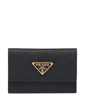 Prada Saffiano Leather Card Holder - Black