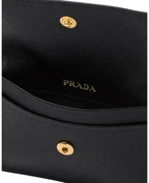 Prada Saffiano Leather Card Holder - Black