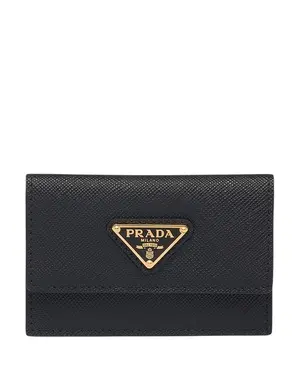Prada Saffiano Leather Card Holder - Black