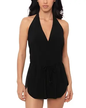 Magicsuit Solid Ellie Halter One Piece Swimsuit Black