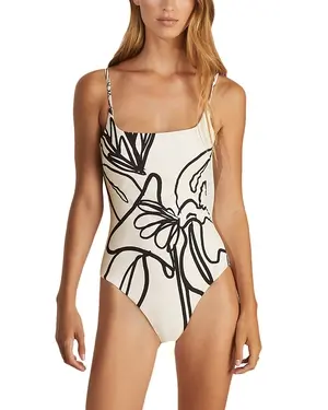 REISS Nybg Imogen Floral Print One-piece Swimsuit - Ivory
