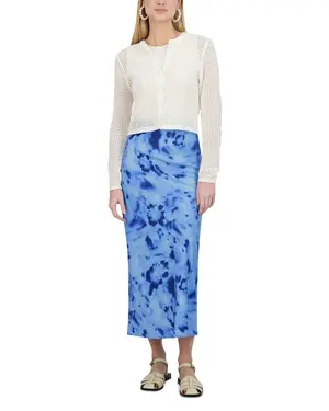 POINT Satin Slip Skirt - Blue Tye Dye