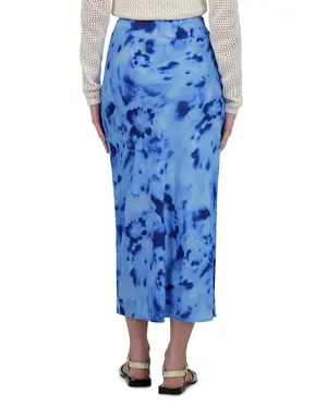 POINT Satin Slip Skirt - Blue Tye Dye