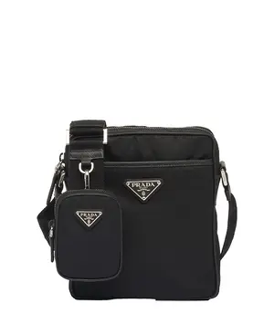 Prada Re-nylon And Saffiano Shoulder Bag - Black