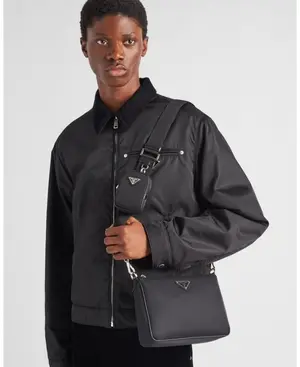 Prada Re-nylon And Saffiano Leather Shoulder Bag