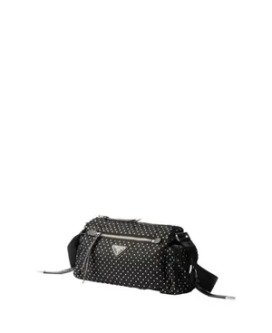 Prada Re-nylon Shoulder Bag With Studs
