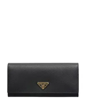 Prada Large Saffiano Leather Wallet - Black