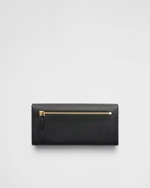 Prada Large Saffiano Leather Wallet - Black