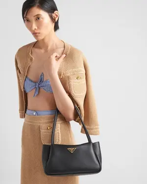 Prada Darling Medium Leather Shoulder Bag - Black