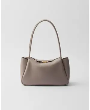 Prada Darling Medium Leather Shoulder Bag - Grey