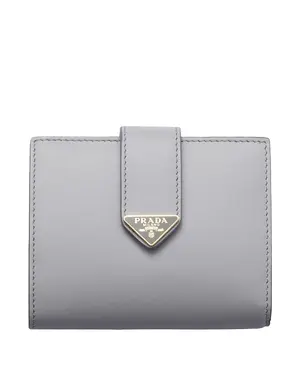 Prada Small Leather Wallet Grey