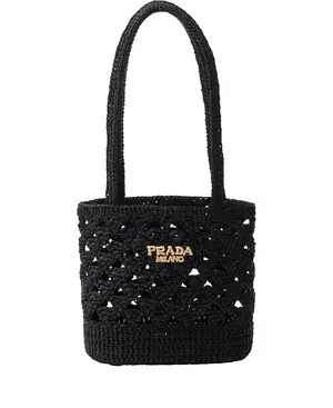 Prada Crochet Tote Bag - Black