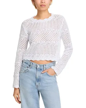 Women's White Crochet Sweaters