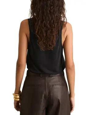REISS Ruby Silk Blend Cami - Black