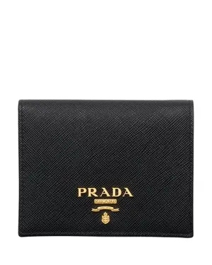Prada Small Saffiano Leather Wallet Black