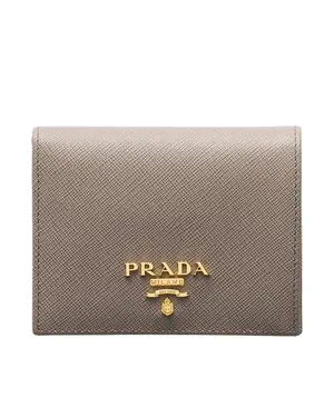 Prada Small Saffiano Leather Wallet Grey