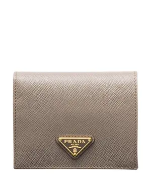 Prada Small Saffiano Leather Wallet Grey