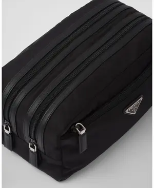 Prada Re-nylon And Saffiano Leather Travel Pouch