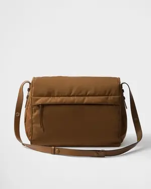 Prada Traveller Large Padded Re-nylon Shoulder Bag - Brown