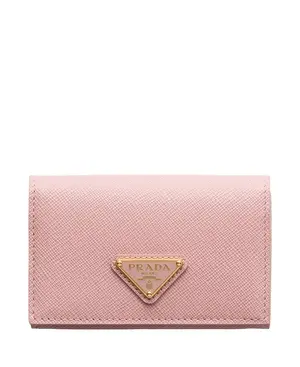 Prada Saffiano Leather Card Holder Pink