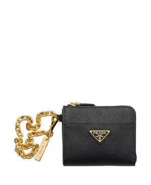 Prada Small Saffiano Leather Zipper Wallet - Black
