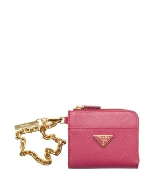 Prada Small Saffiano Leather Zipper Wallet - Pink