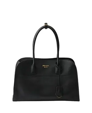 Prada Large Leather Tote - Black