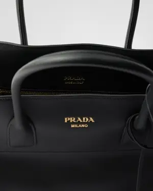 Prada Large Leather Tote - Black