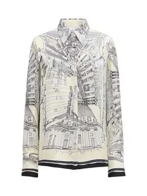 CALLAS MILANO Cameron Rome Scarf Shirt - White