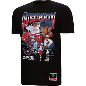 Mitchell & Ness Alexander Ovechkin Washington Capitals Nhl All-time Leading Goal Scorer Graphic T-shirt - Black