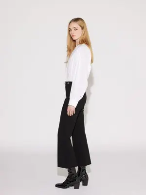 CALLAS MILANO High-rise Crepe Stretch Cropped Flare Trousers - Black