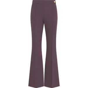CALLAS MILANO High-rise Crepe Stretch Cropped Flare Trousers - Dark Brown