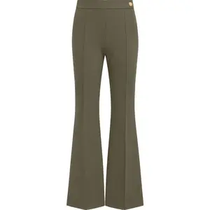 CALLAS MILANO High-rise Crepe Stretch Cropped Flare Trousers - Olive