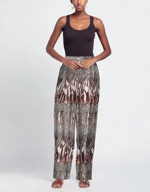 CONNOR & BLAKE Wide Leg Viscose Pants - Brown