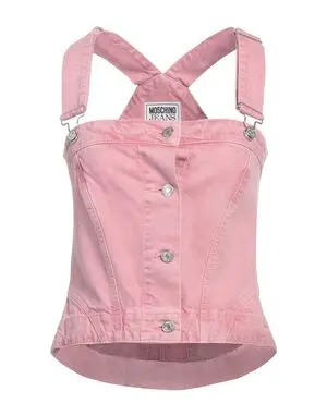 Moschino Cotton Top With Corset Detail - Pink