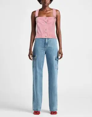 Moschino Cotton Top With Corset Detail - Pink