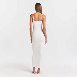 SKIMS Scoop Neck Long Dress - Egret