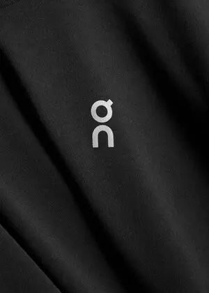 On Logo Cropped Jersey T-shirt - Black