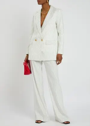 Alice + Olivia Dylan Striped Wide-leg Trousers