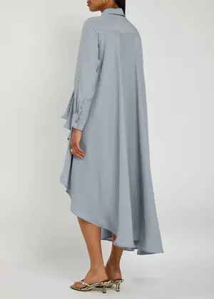 Palmer//harding Waterfall Asymmetric Satin-crepe Shirt