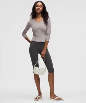 Lululemon Lululemon Groove High-Rise Notched-Hem Crop 15" Leggings Graphite Grey