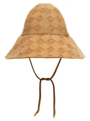 Fendi Canvas Cloche Hat Brown Hat Fabric Brown | Fendi main image 4