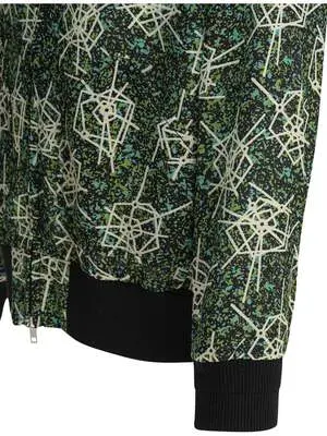 BEAMS Oversized Printed Bomber Jacket - Black