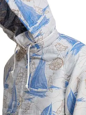 BEAMS Printed Jacket - Light Blue
