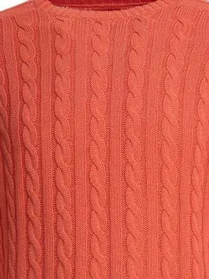 BEAMS Cable-knit Linen And Cotton Sweater - Pink