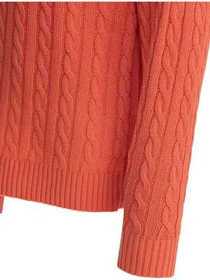 BEAMS Cable-knit Linen And Cotton Sweater - Pink